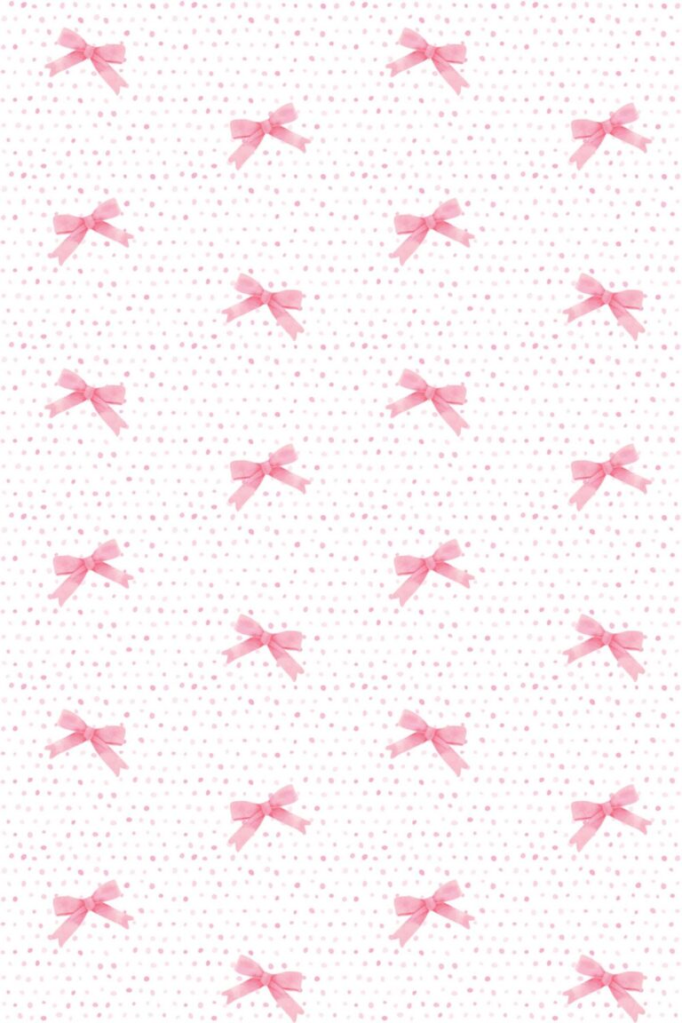 Cute Pink Ribbons Peel and Stick Wallpaper or Non-Pasted