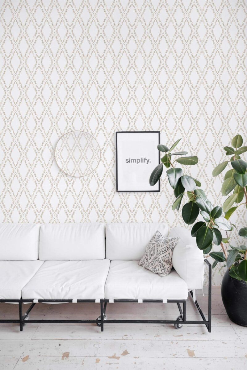 Geometric delicate diamond pattern Peel and Stick Wallpaper or Non-Pasted