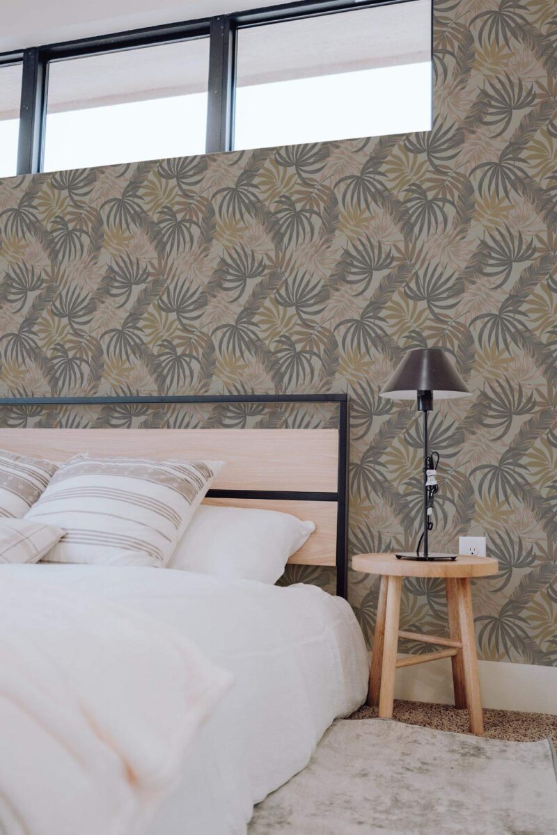 Modern palm Peel and Stick Wallpaper or Non-Pasted