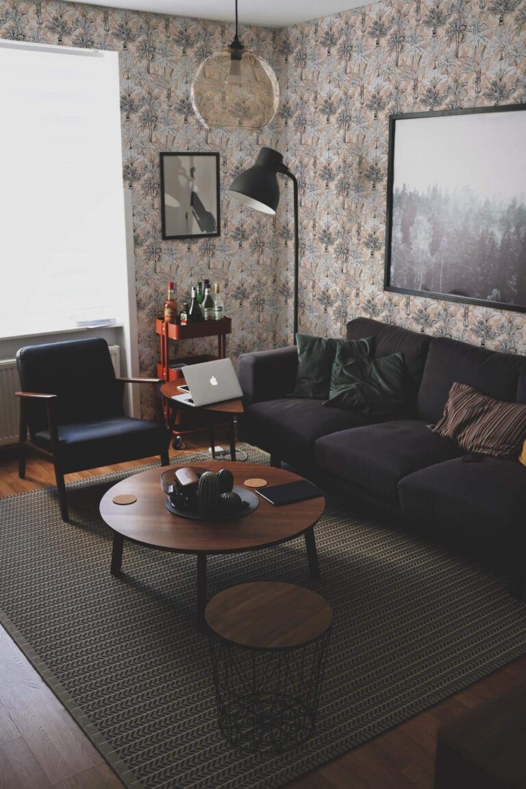 Neutral palm tree Peel and Stick Wallpaper or Non-Pasted