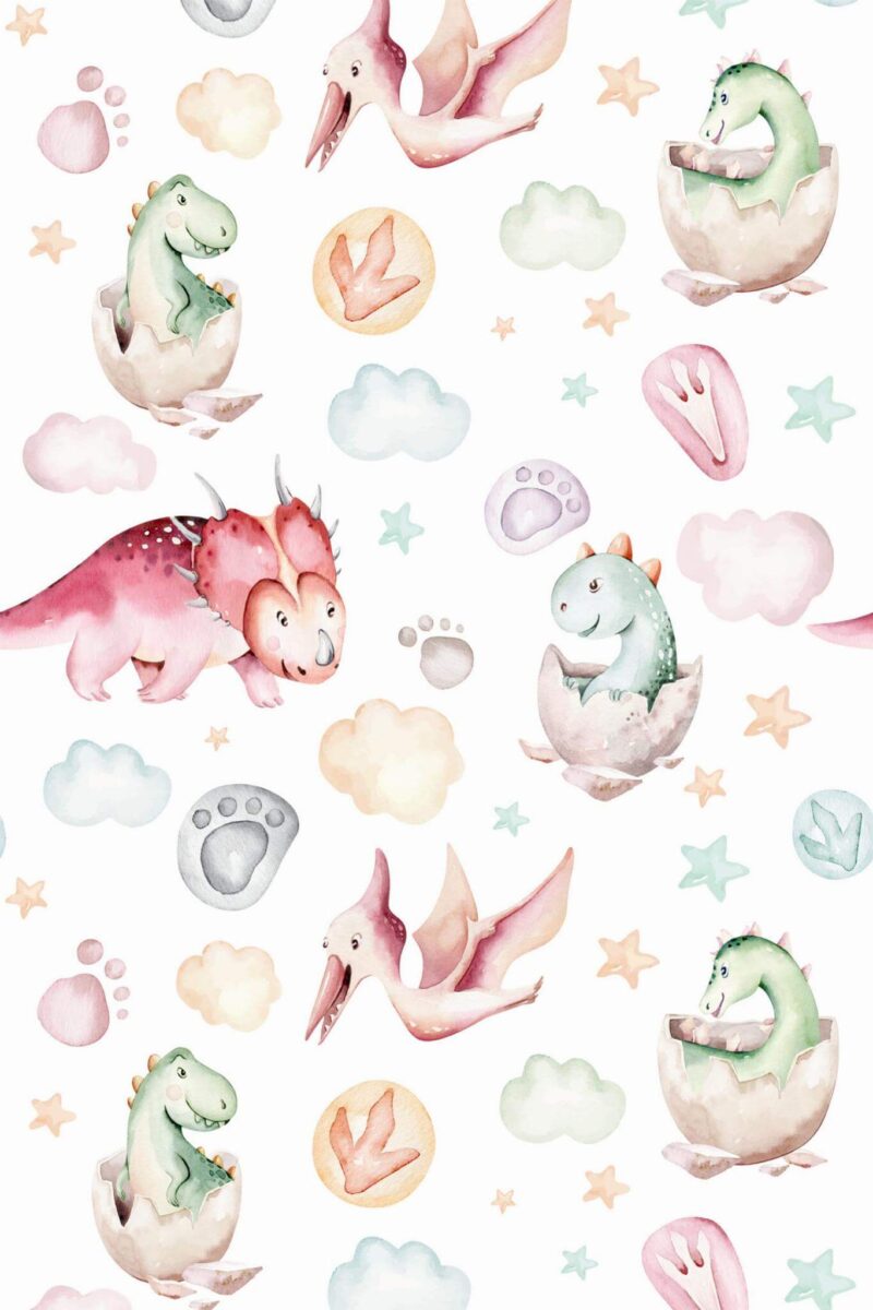 Dinosaur Peel and Stick Wallpaper or Non-Pasted