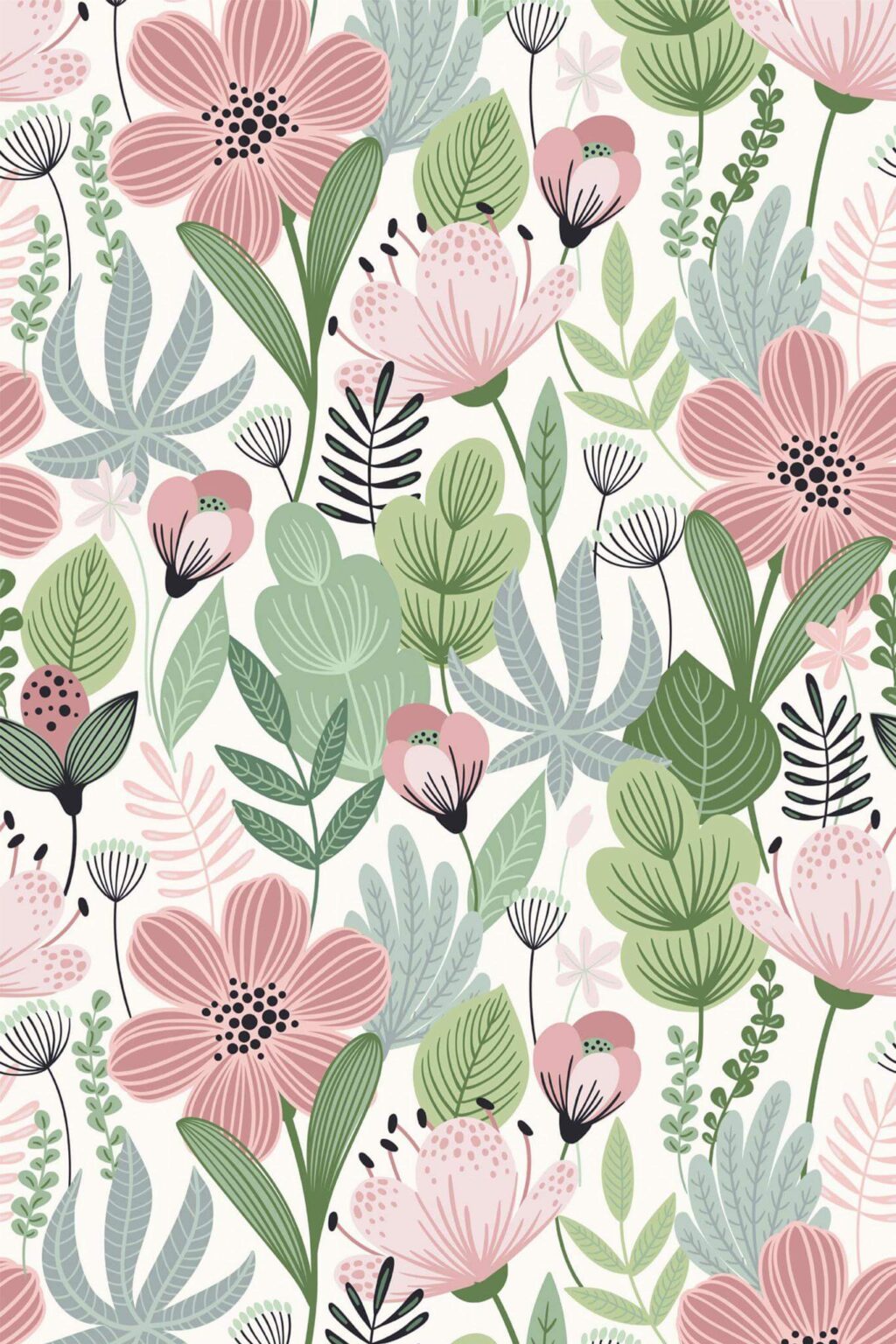 Pastel spring Peel and Stick Wallpaper or Non-Pasted