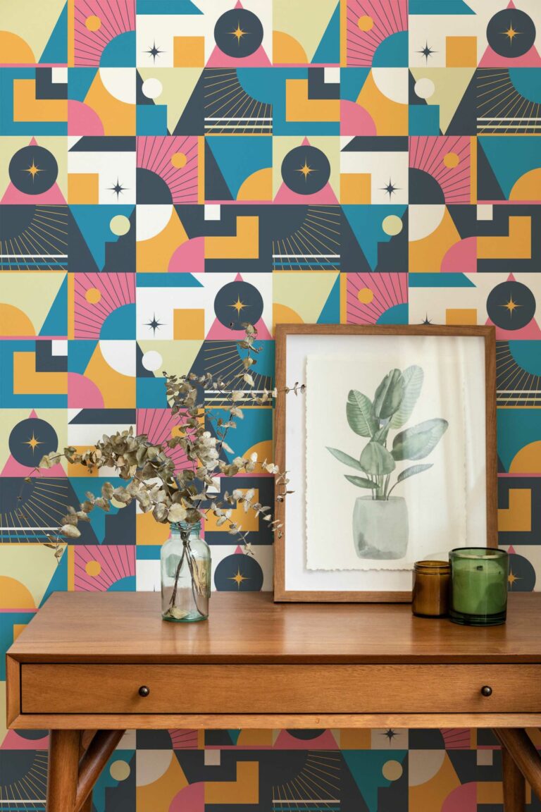 Pink Dimensions Peel and Stick Wallpaper or Non-Pasted