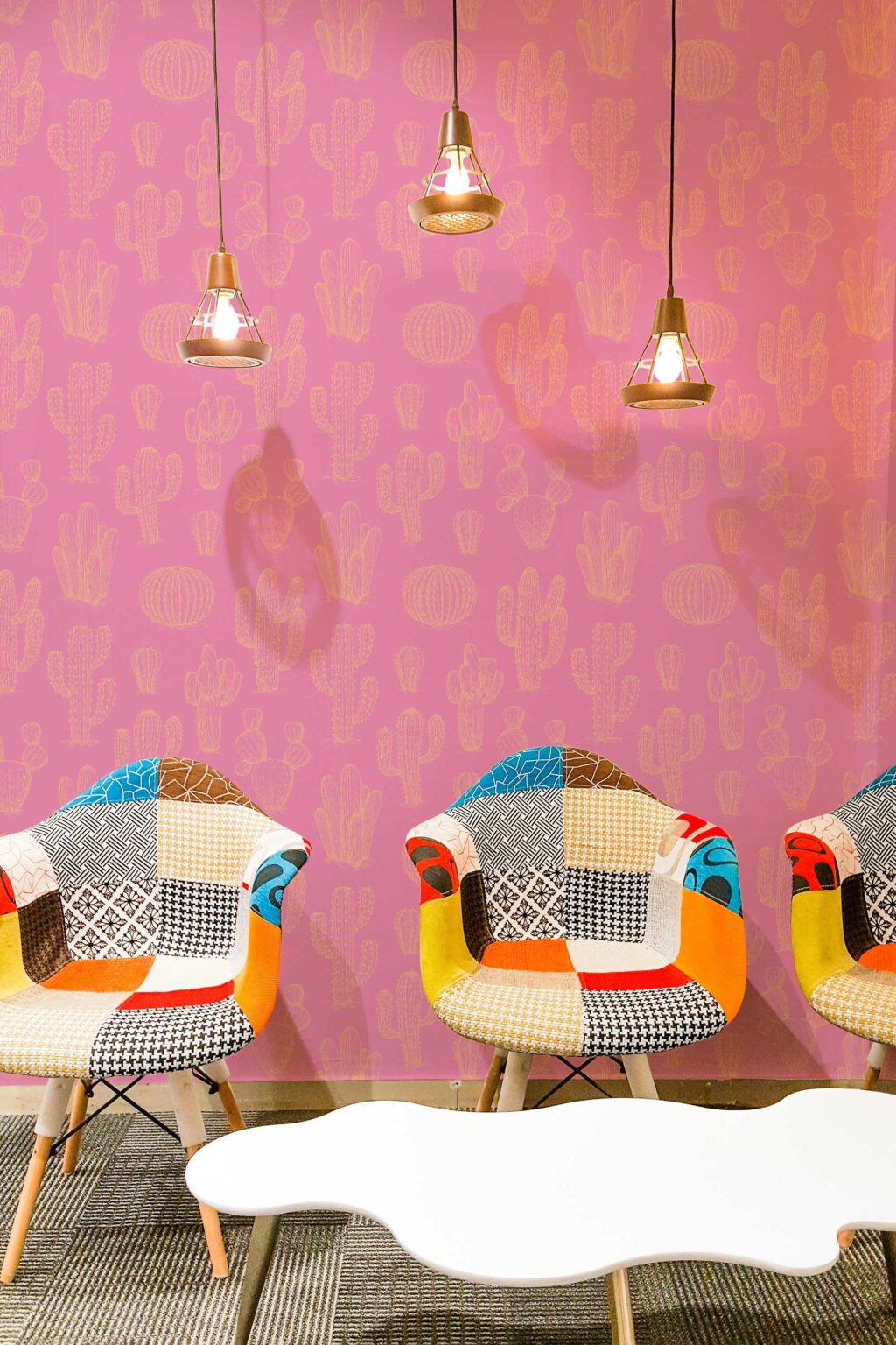 Bright Pink Cactus Joy Peel and Stick Wallpaper or Non-Pasted