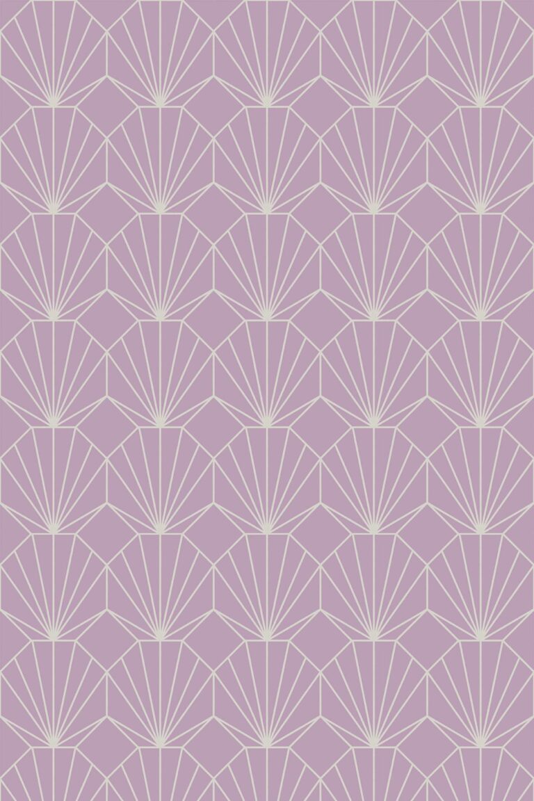 Pink Art Deco Pattern Peel and Stick Wallpaper or Non-Pasted