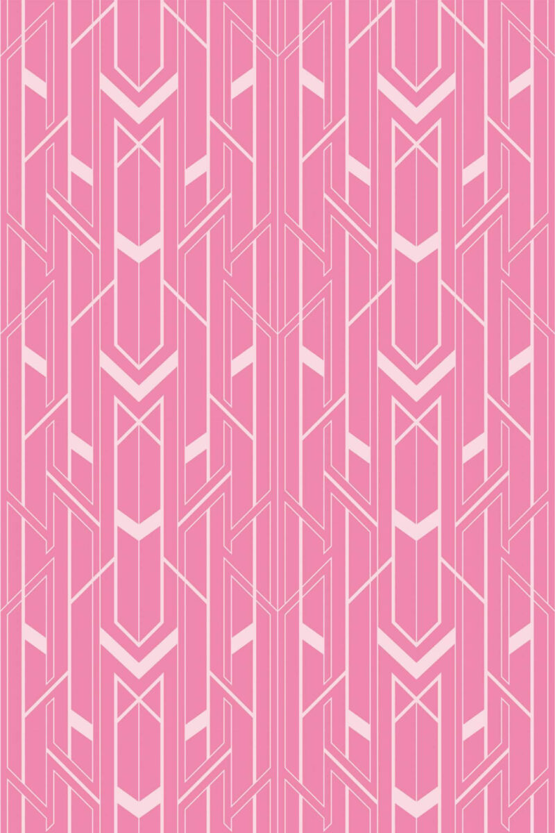 Radiant Pink Deco Peel and Stick Wallpaper or Non-Pasted