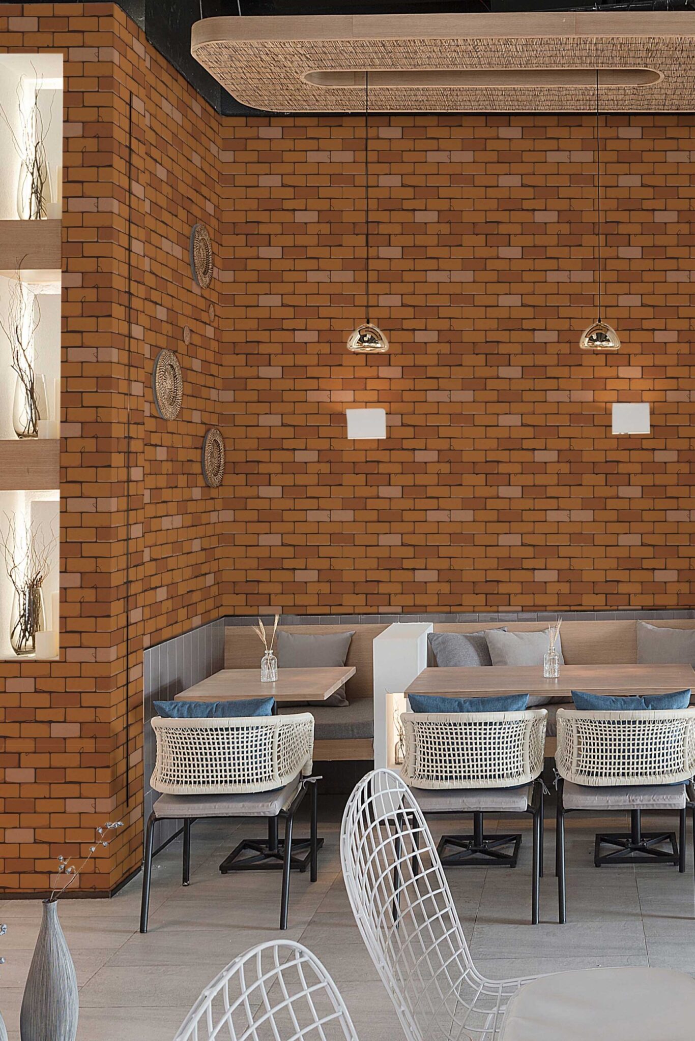 Bold Red Textured Bricks Peel and Stick Wallpaper or Non-Pasted