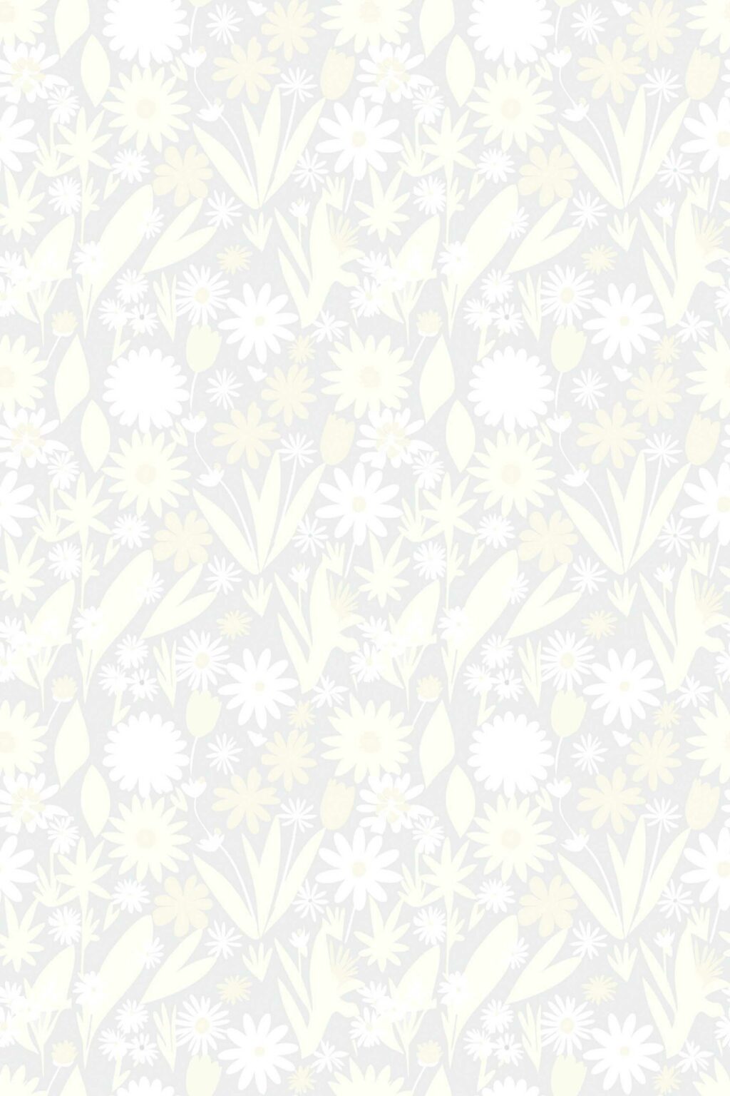 White Kitchen Flower Peel and Stick Wallpaper or Non-Pasted