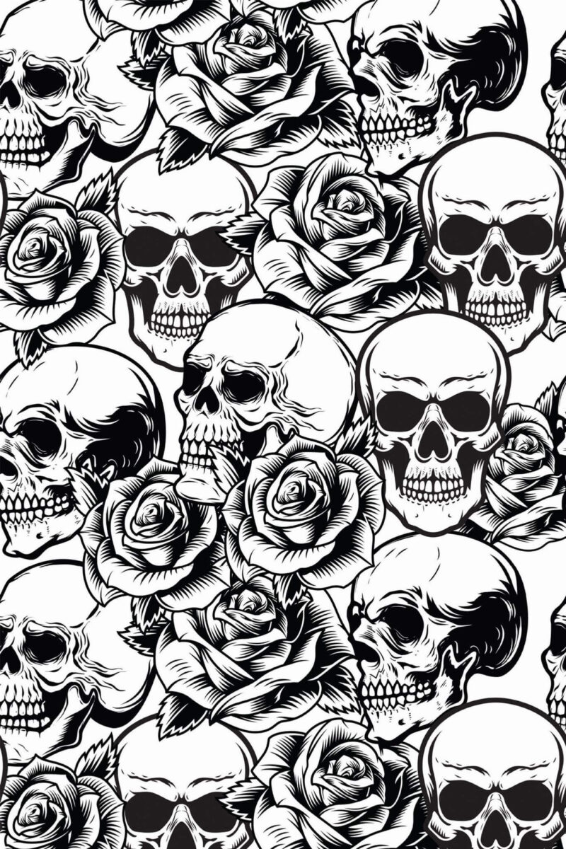 Skull Peel and Stick Wallpaper or Non-Pasted
