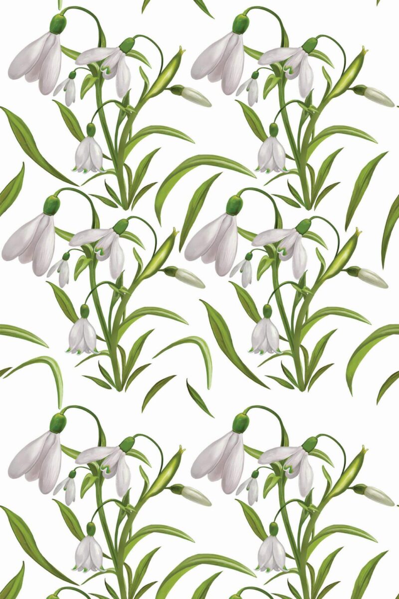 Spring snowdrop Peel and Stick Wallpaper or Non-Pasted