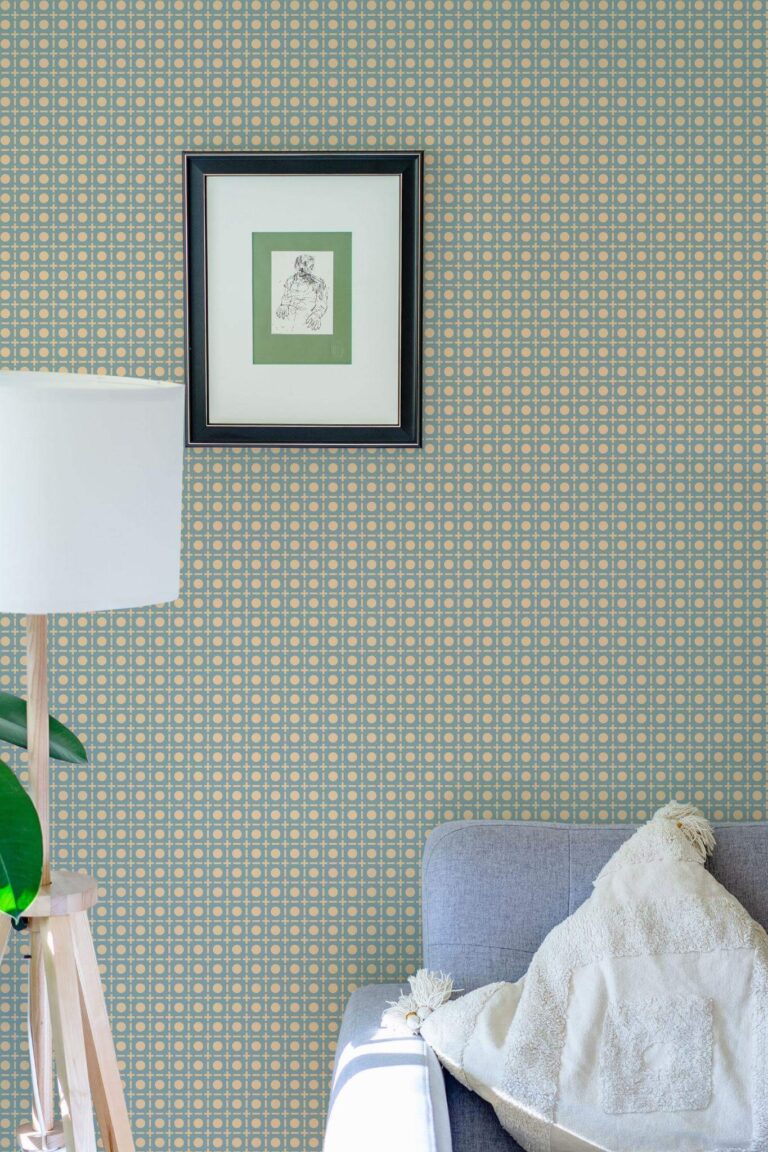 Green Precise Geometry Peel and Stick Wallpaper or Non-Pasted