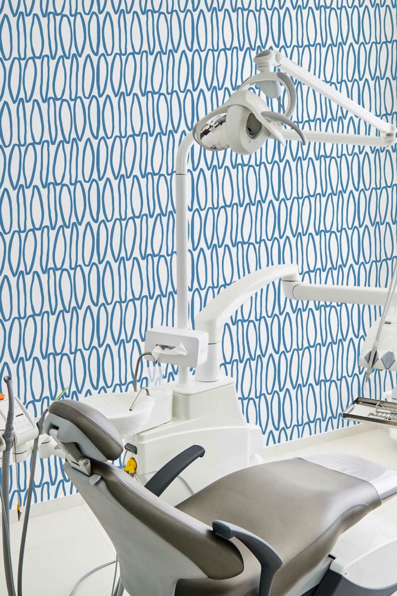 Tranquil Dentist Blue Peel and Stick Wallpaper or Non-Pasted