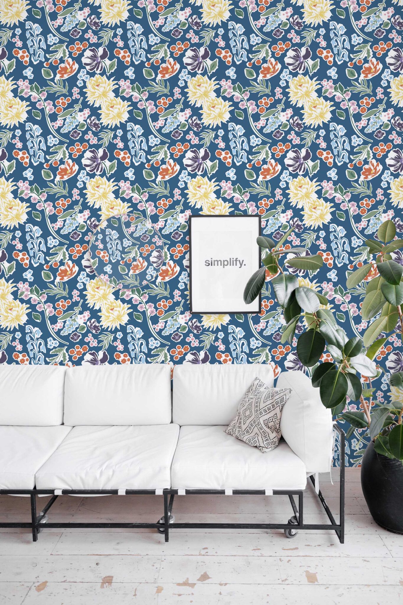 Bold transparent flower Peel and Stick Wallpaper or Non-Pasted