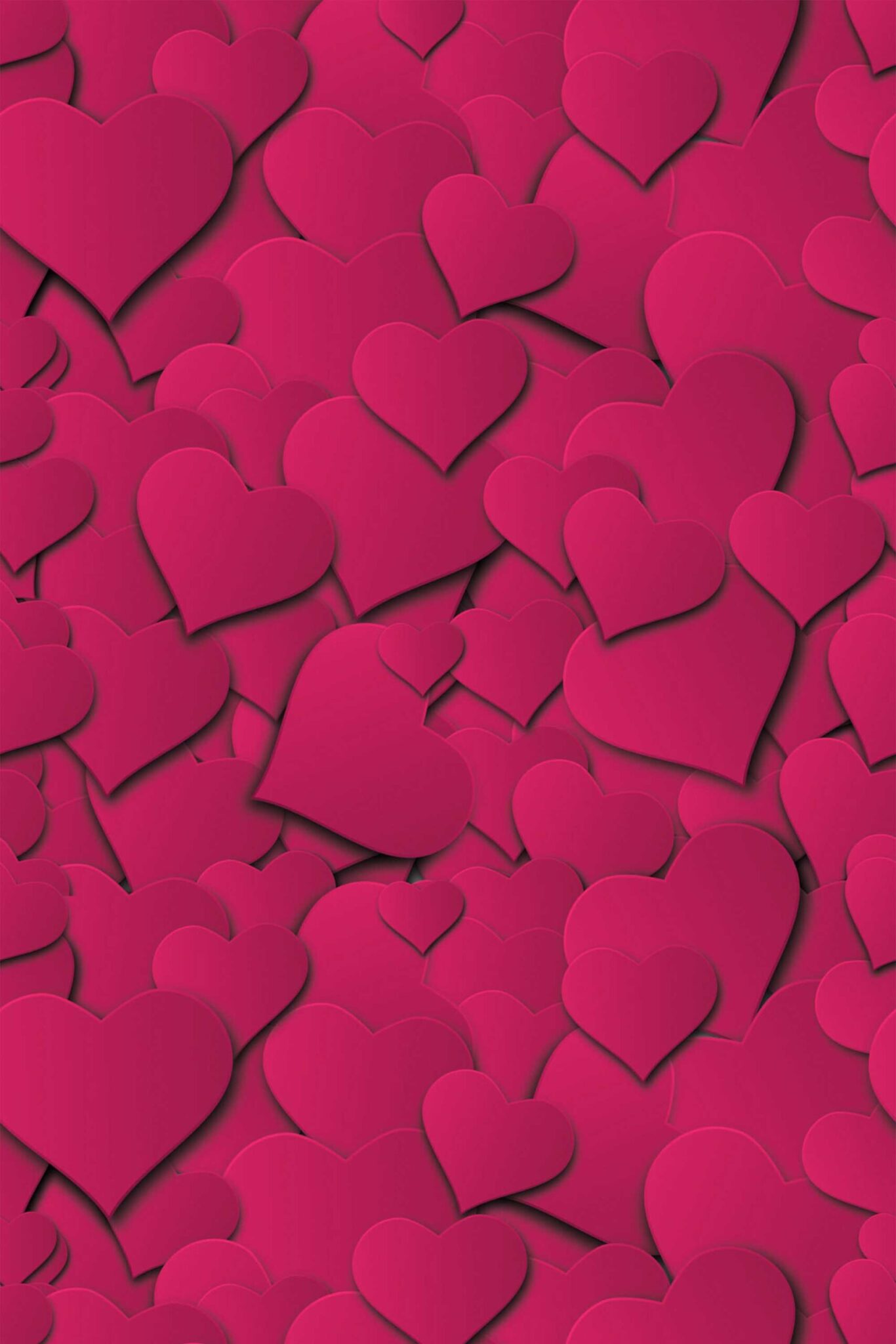 Playful Red 3D Imitation Hearts Peel and Stick Wallpaper or Non-Pasted