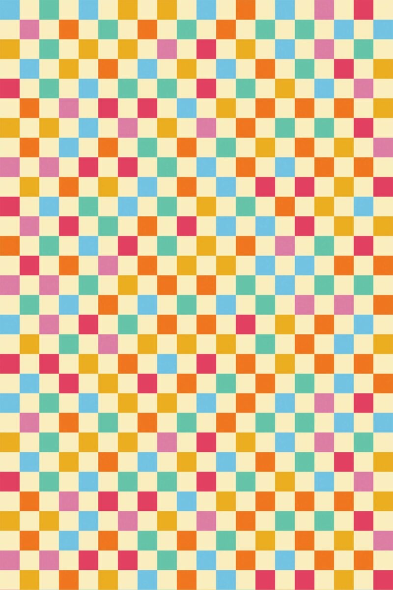 Retro Check Peel and Stick Wallpaper or Non-Pasted