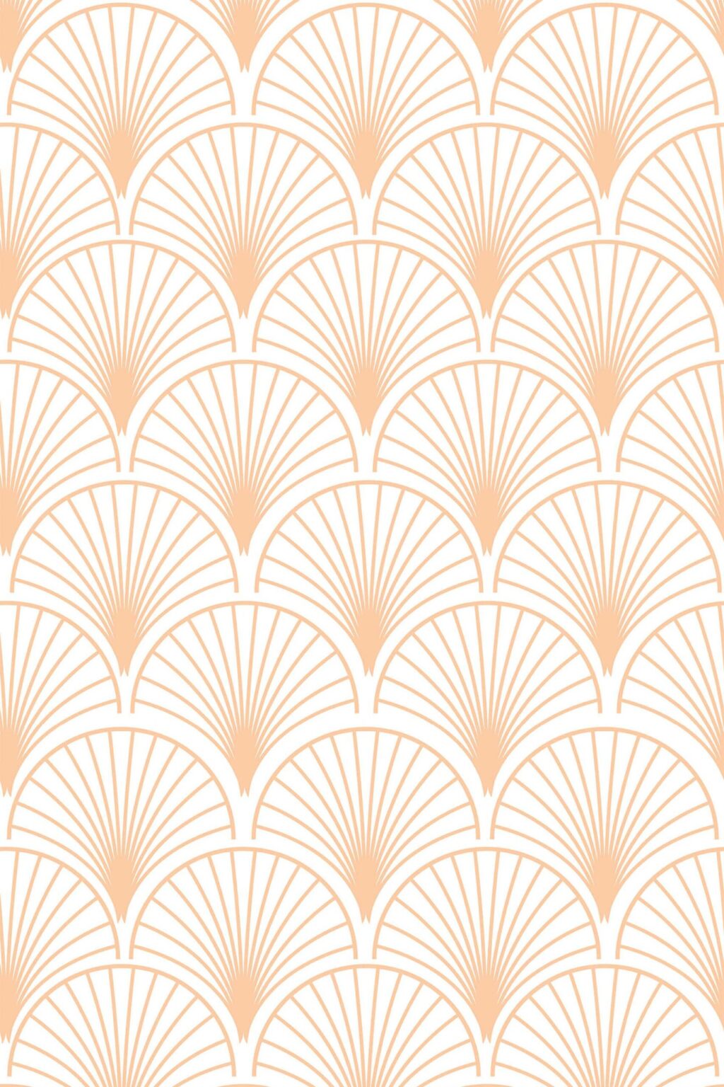Peach Art Deco Chic Peel and Stick Wallpaper or Non-Pasted