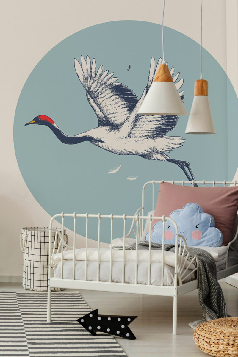 Sandhill Crane Peel and Stick Wall Mural or Non-Pasted