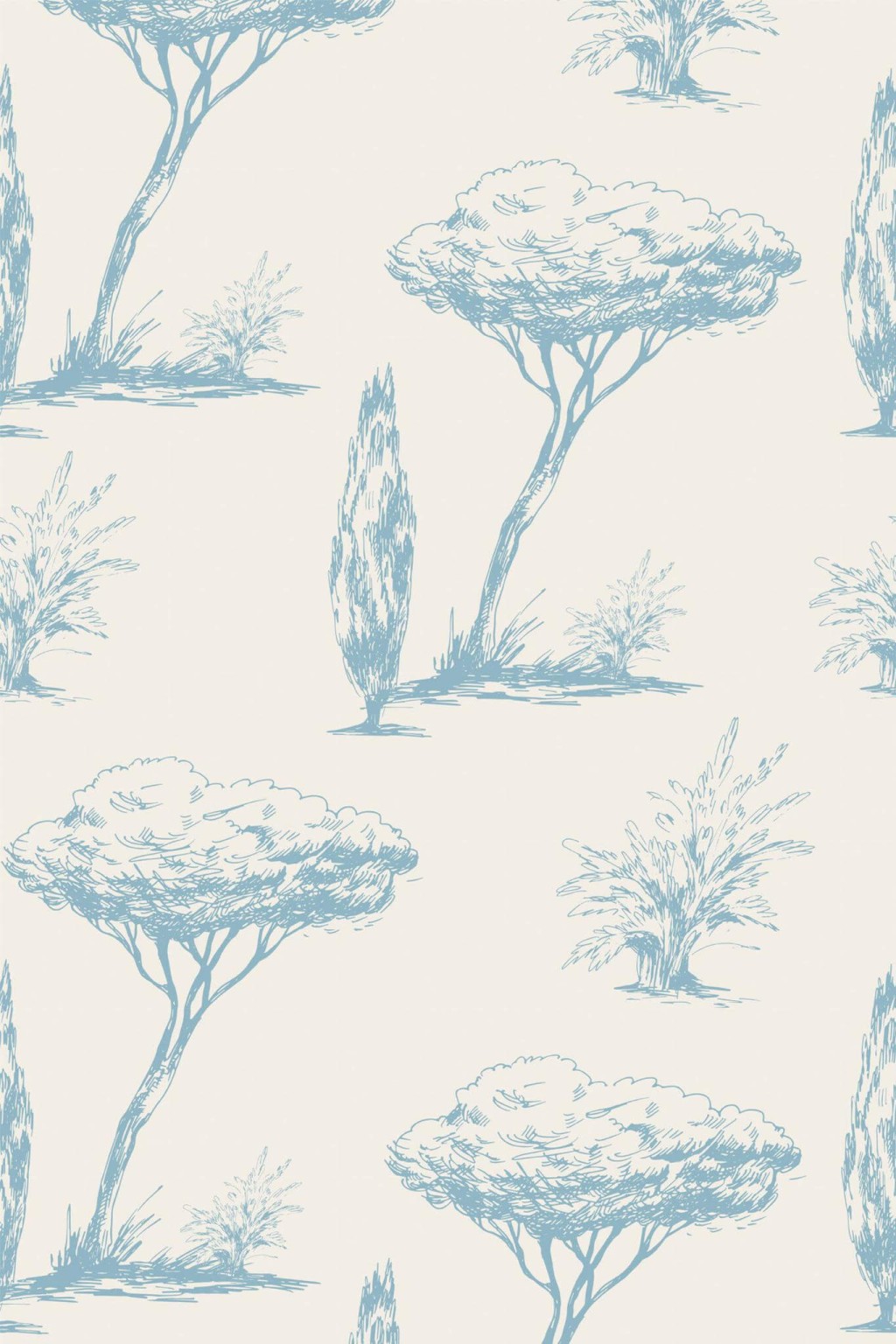 Vintage trees Peel and Stick Wallpaper or Non-Pasted