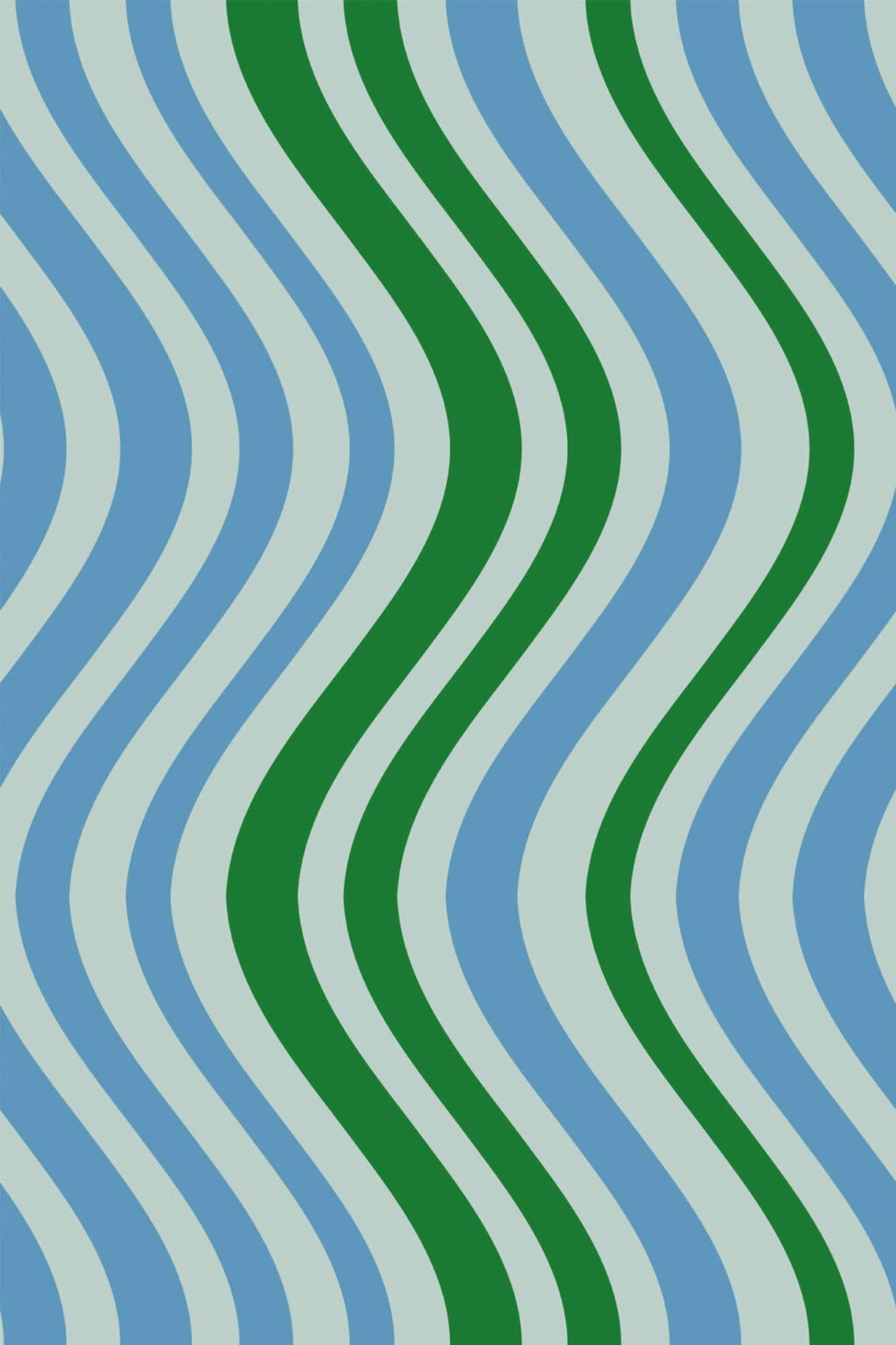 Wavy line Peel and Stick Wallpaper or Non-Pasted