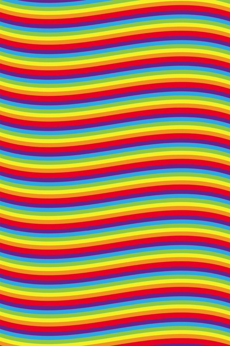 Wavy rainbow Peel and Stick Wallpaper or Non-Pasted