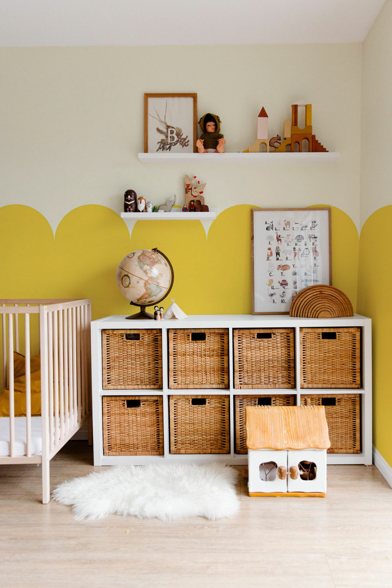 Aesthetic Yellow Shape Peel and Stick Wall Mural or Non-Pasted
