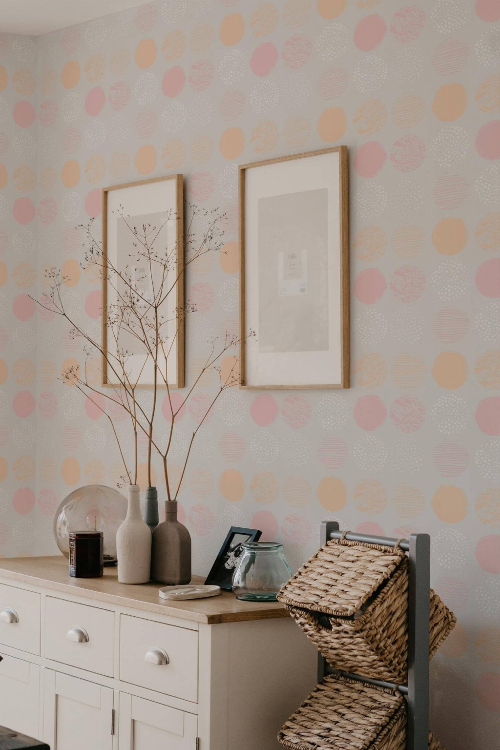Pastel dots Peel and Stick Wallpaper or Non-Pasted