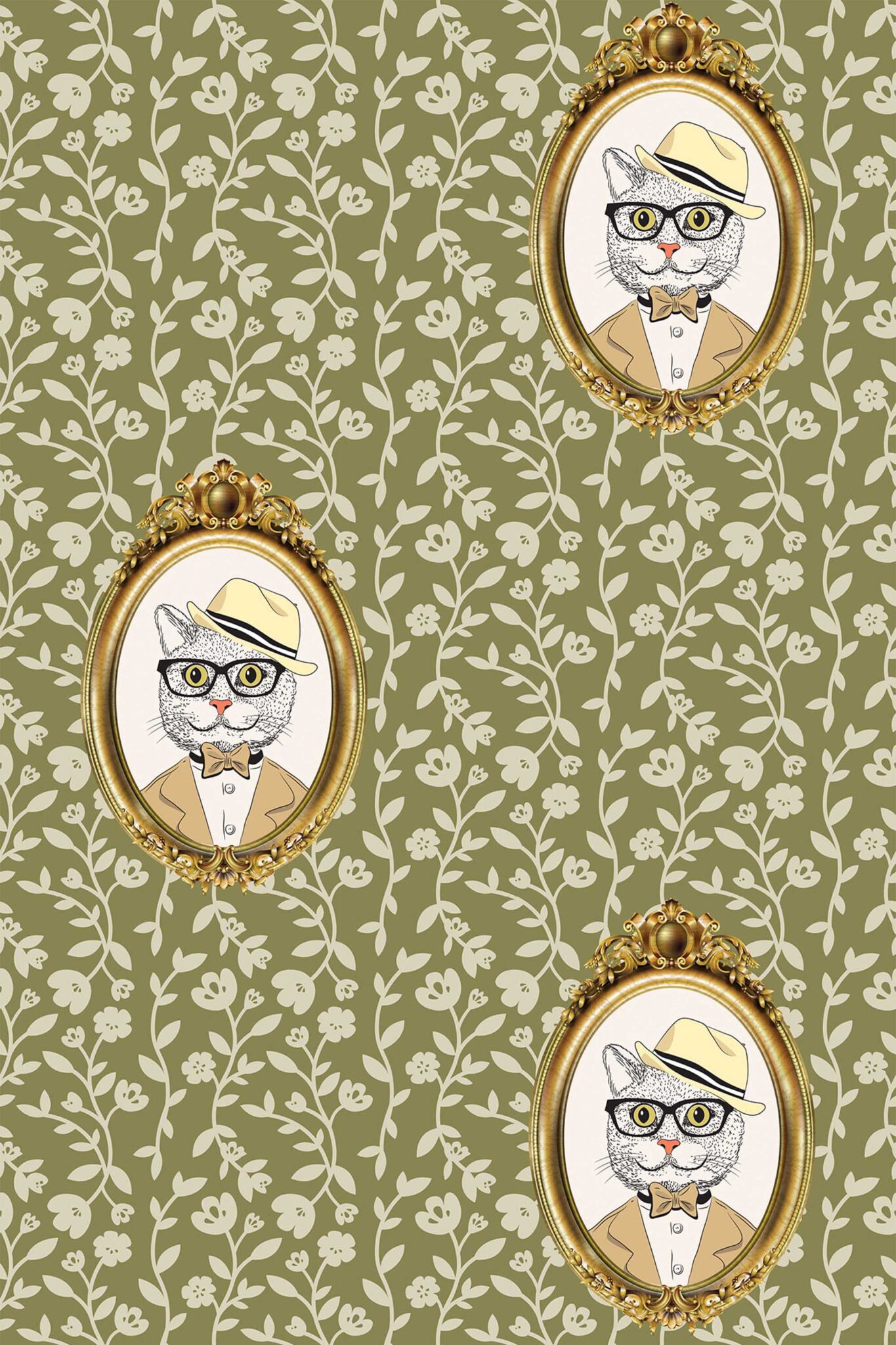 Classy Cats Peel and Stick Wallpaper or Non-Pasted