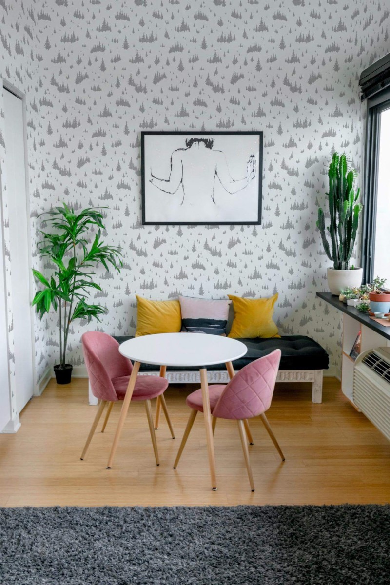 Gray fir tree Peel and Stick Wallpaper or Non-Pasted