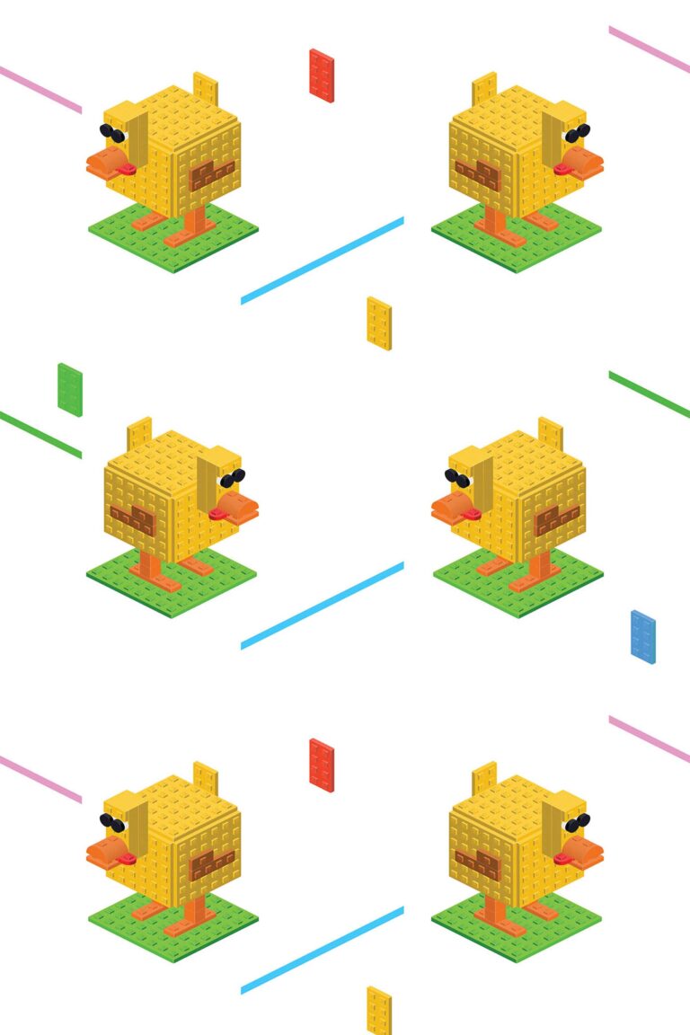 Pixel Ducks Peel and Stick Wallpaper or Non-Pasted