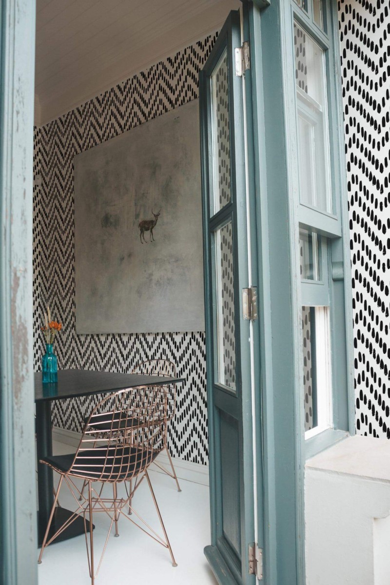 Ikat chevron Peel and Stick Wallpaper or Non-Pasted
