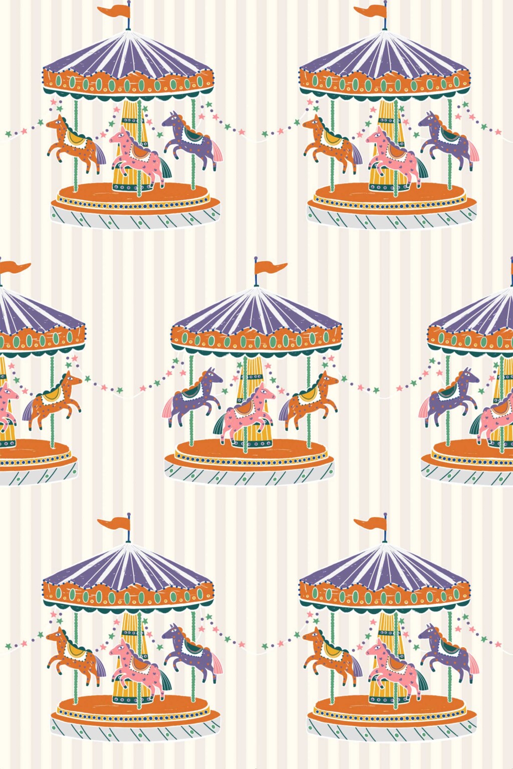 Cute Circus Peel and Stick Wallpaper or Non-Pasted