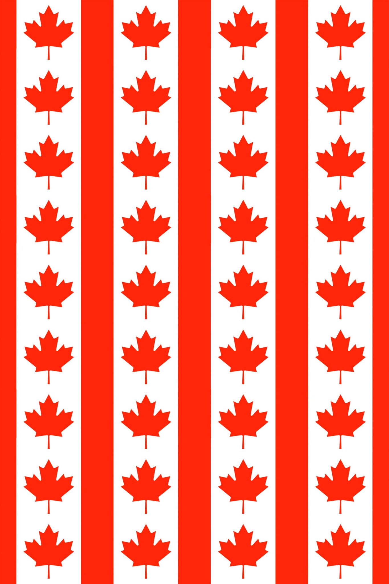 Canadian Maple Leaf Stripe Peel and Stick Wallpaper or Non-Pasted