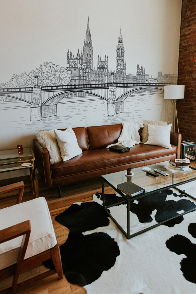 London Sketch Skyline Peel and Stick Wall Mural or Non-Pasted