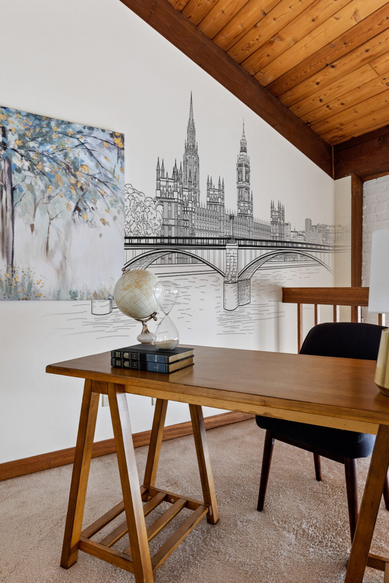 London Sketch Skyline Peel and Stick Wall Mural or Non-Pasted