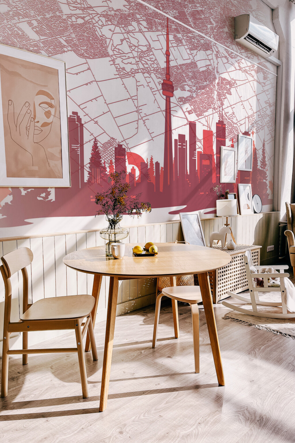 Ottawa Map Skyline Peel and Stick Wall Mural or Non-Pasted
