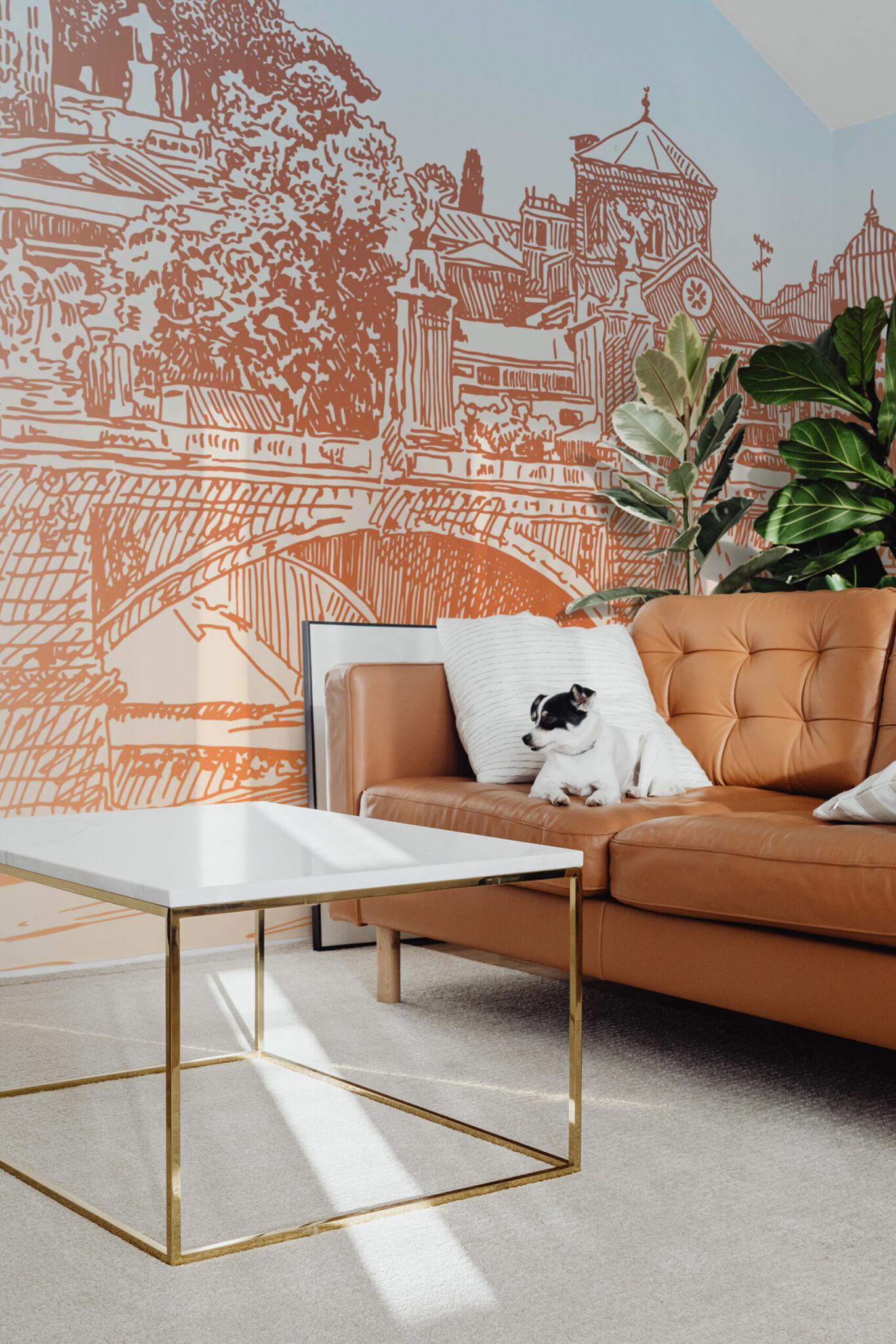 Italian Cityscape Sketch Peel and Stick Wall Mural or Non-Pasted