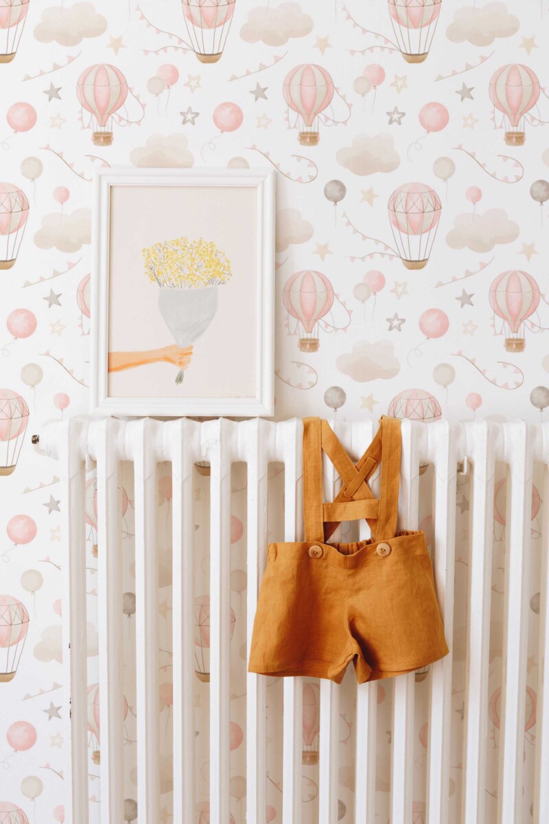 Vintage Air Balloons Peel and Stick Wallpaper or Non-Pasted