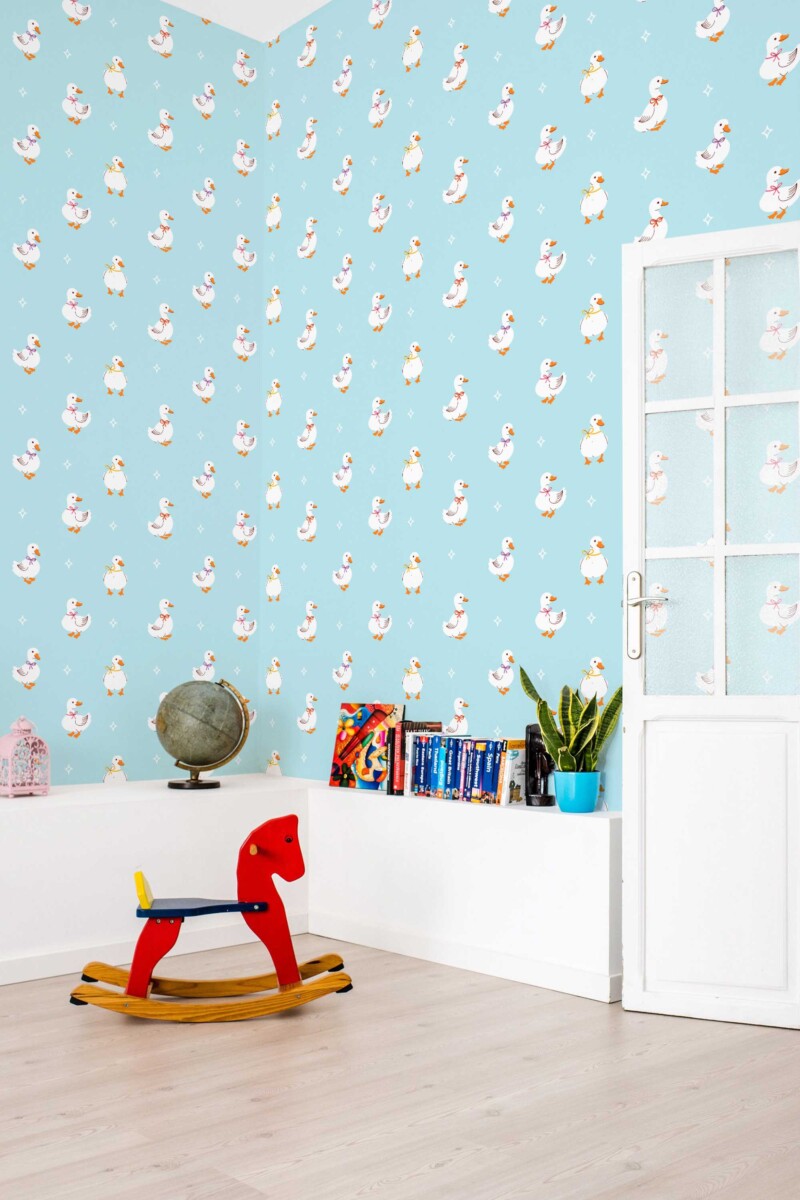 Nursery Duck Peel and Stick Wallpaper or Non-Pasted