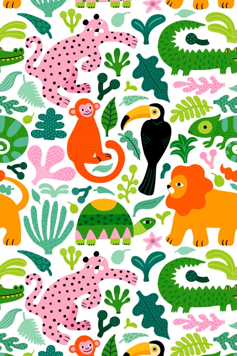 Nursery Jungle Peel and Stick Wallpaper or Non-Pasted