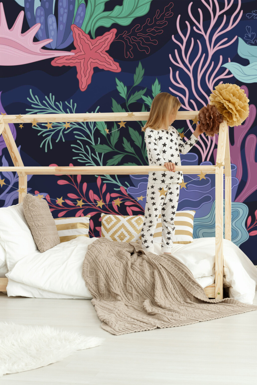 Deep Sea Botanicals Peel and Stick Wall Mural or Non-Pasted