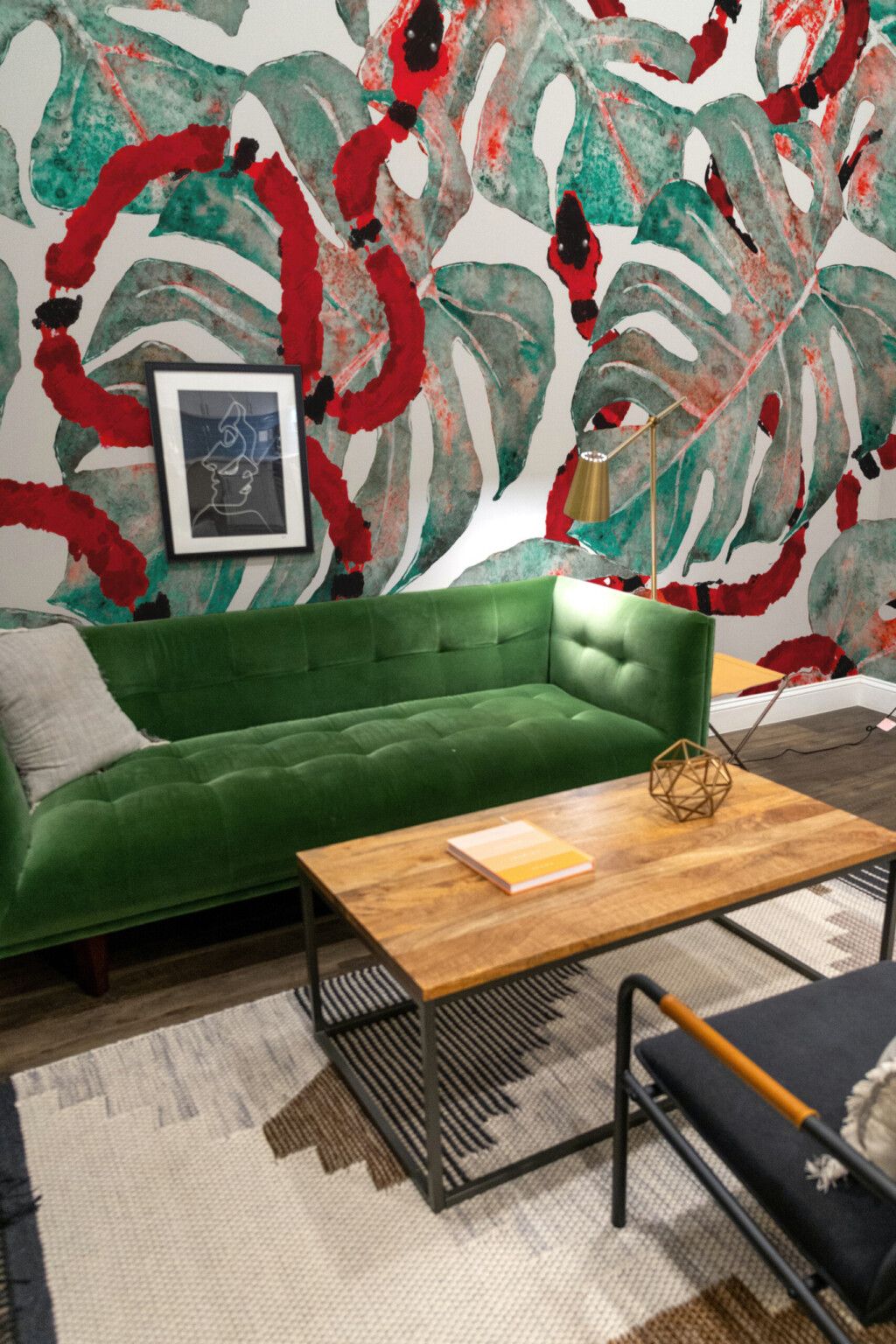 Exotic Monstera Snakes Peel and Stick Wall Mural or Non-Pasted