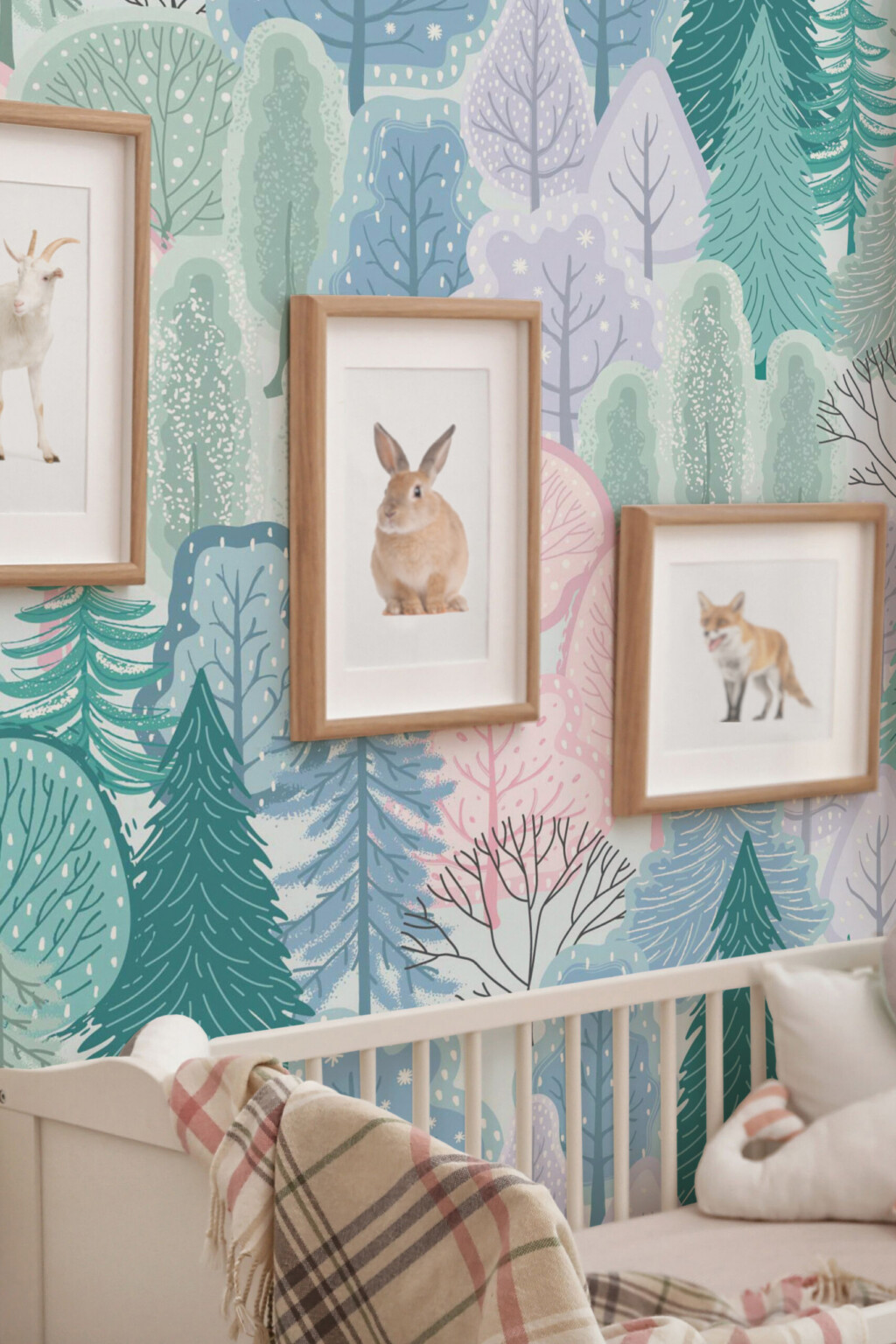 Pastel Woodland Peel and Stick Wall Mural or Non-Pasted