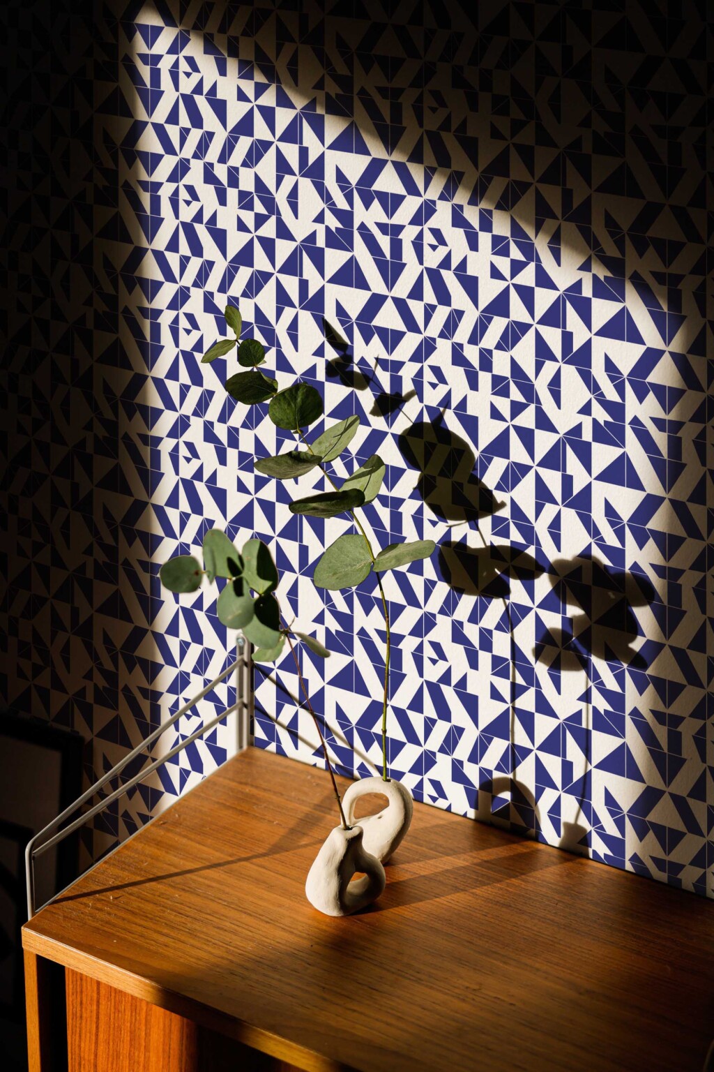 Navy Geometric Peel and Stick Wallpaper or Non-Pasted