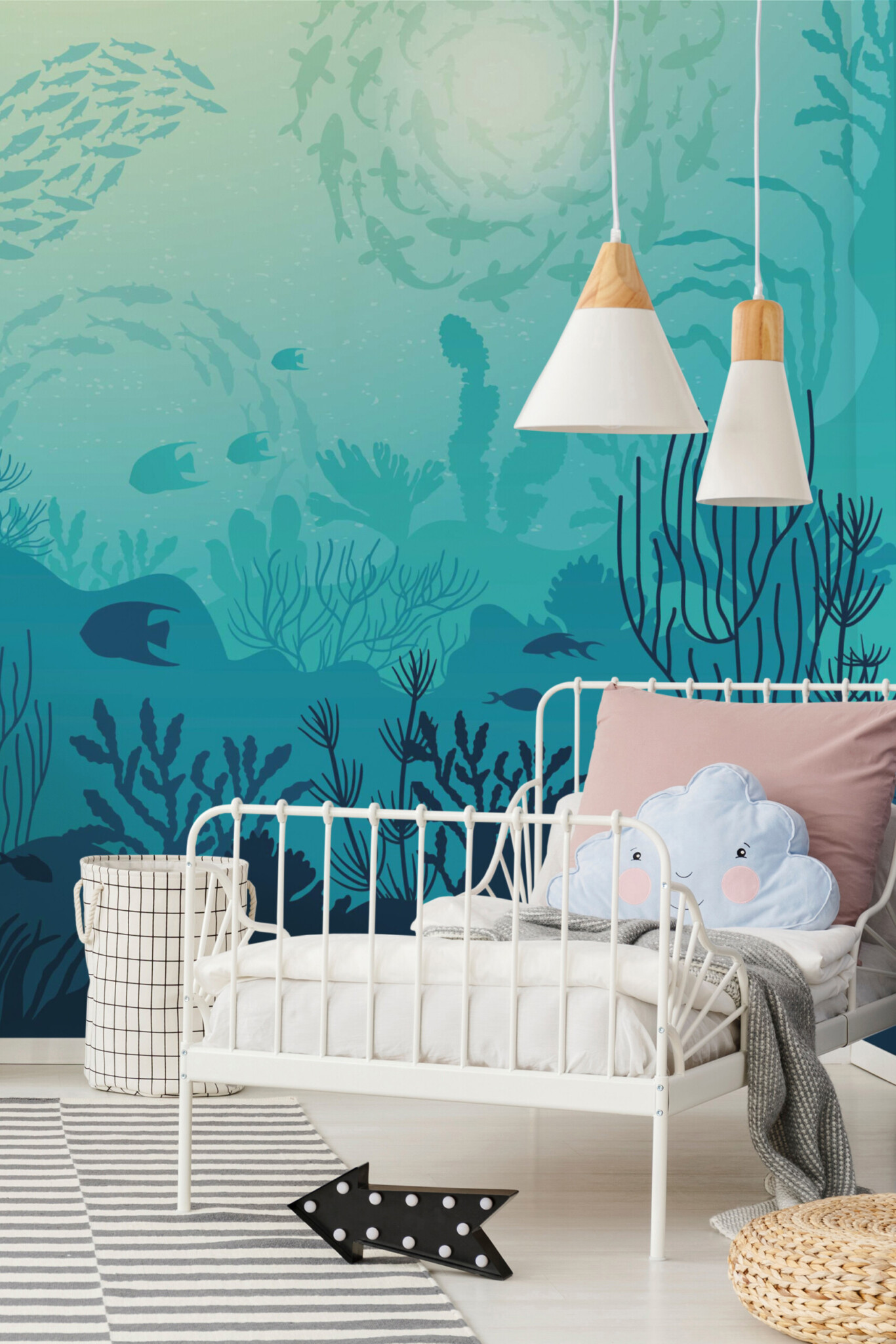 Tranquil Undersea World Peel and Stick Wall Mural or Non-Pasted