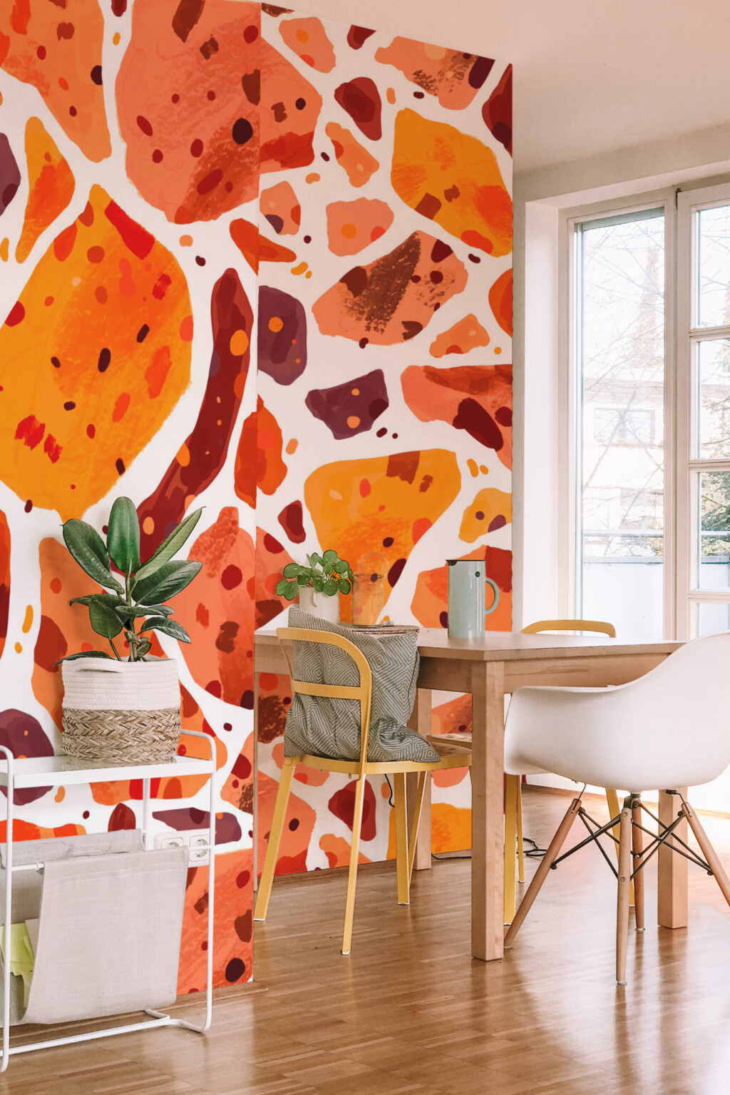 Amber Terrazzo Peel and Stick Wall Mural or Non-Pasted