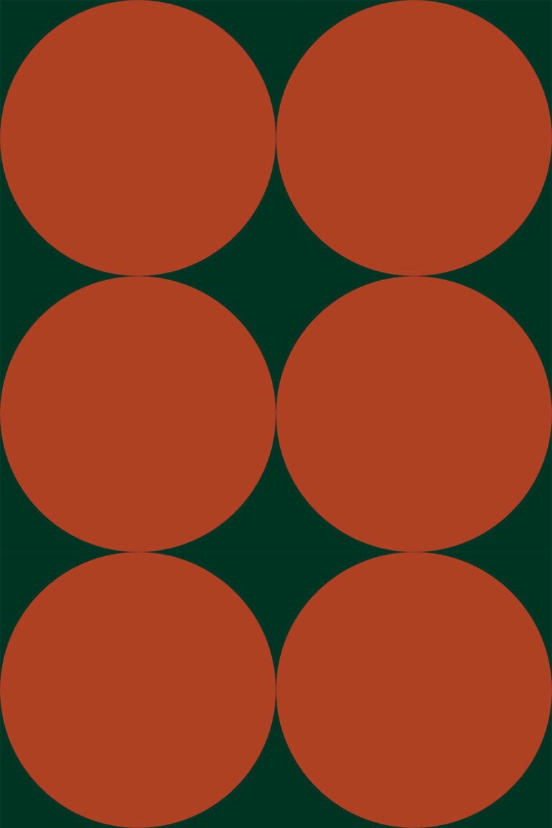 Green and Terracotta Peel and Stick Wallpaper or Non-Pasted