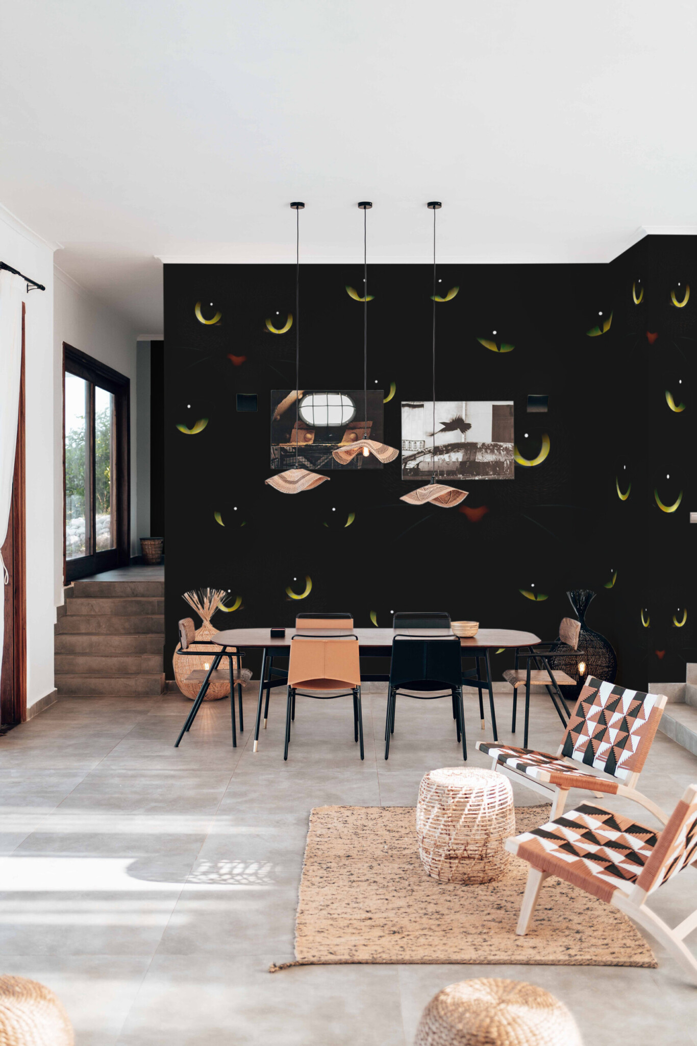 Mysterious Cat Eyes Peel and Stick Wall Mural or Non-Pasted