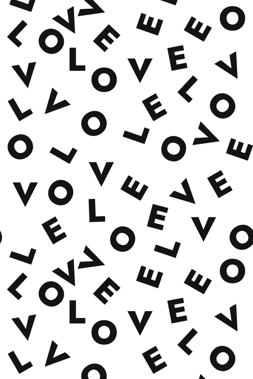 Monochrome Love Letters Peel and Stick Wallpaper or Non-Pasted