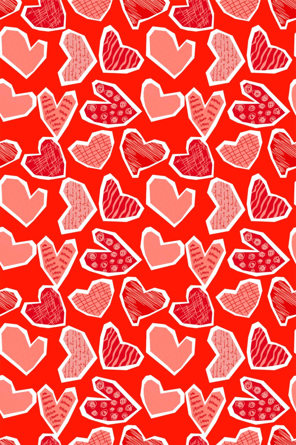 Paper Hearts Peel and Stick Wallpaper or Non-Pasted