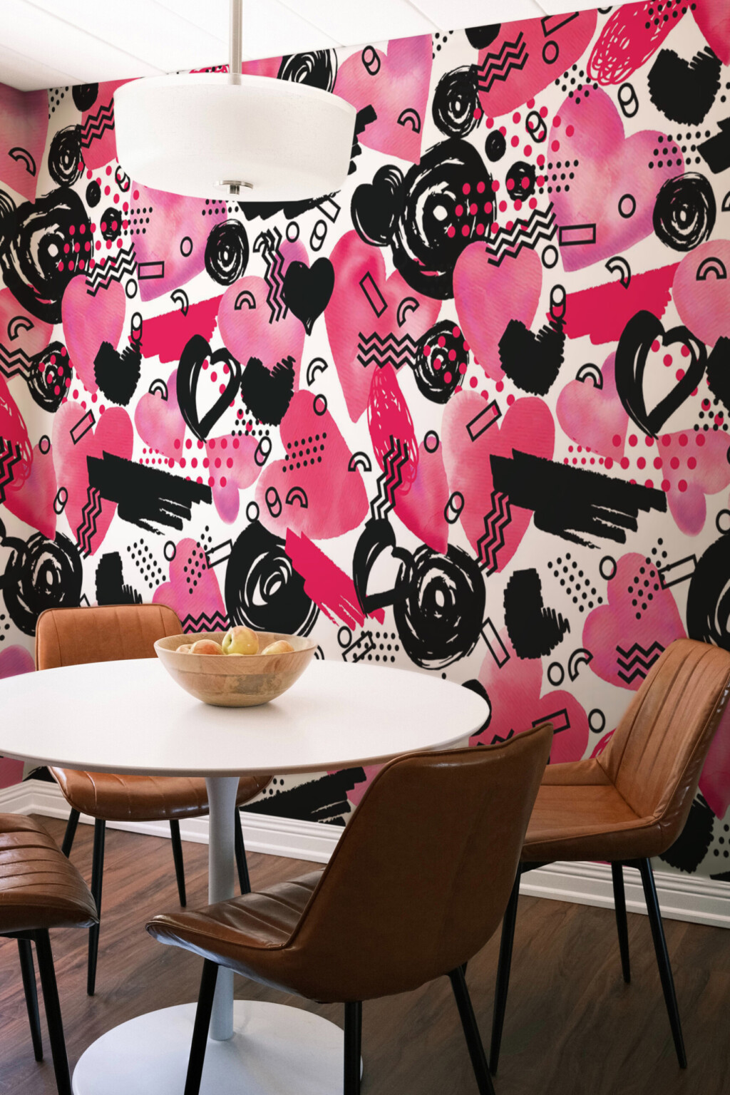 Abstract Memphis Love Peel and Stick Wall Mural or Non-Pasted